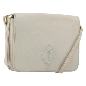 Saint Laurent Sac bandouli&egrave;re en cuir pr&eacute;-poss&eacute;d&eacute; - Femme - Pre-owned - Blanc - Taille: ONE Size
