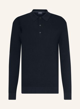 Olymp Strick-Poloshirt blau