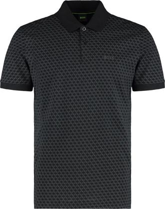 HUGO BOSS Homme, Tops, Noir, Taille: XL Polo en piqu&eacute; imprim&eacute;