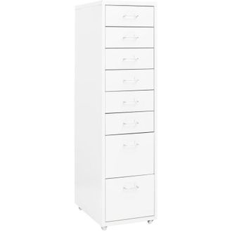 vidaXL Classeur mobile Blanc 28x41x109 cm M&eacute;tal Vidaxl
