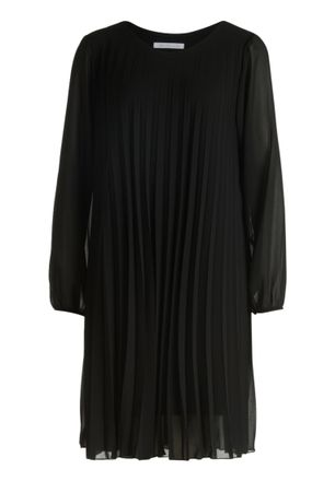 Betty & Co Damen Chiffonkleid mit Plissee L, Schwarz