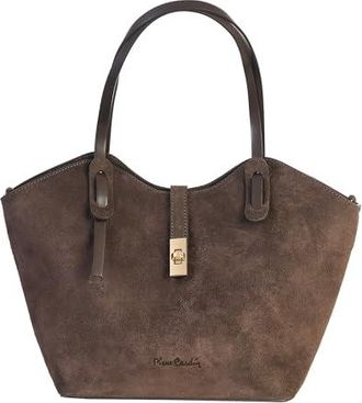 Pierre Cardin Sac femme, cuir véritable, daim, grand, Shopper,à bandoulière,multifonction,élégant, sac pour femme, Shopper,à bandoulière,multifonction, Tête de Moro