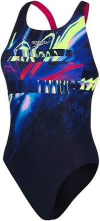 Speedo Maillot de bain une pièce Plmt pour femme, noir/violet, 58