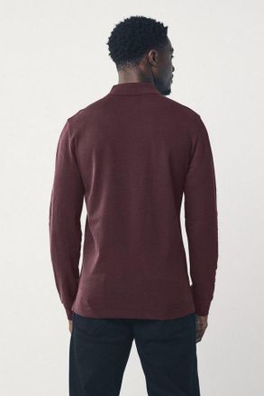 Next Langarm-Poloshirt Slim Fit Pikee-Poloshirt mit langen &Auml;rmeln (1-tlg)