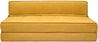 Miliboo Miliboo - 2-Sitzer Schlafsofa in senfgelbem Stoff mit Samteffekt katy
