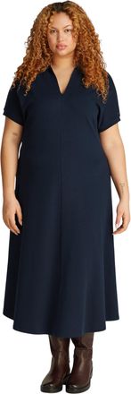 Tommy Hilfiger Damen Polokleid Lyocell Midi-Länge, Blau (Dark Night Navy), 50
