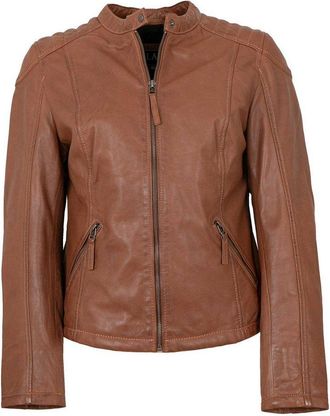Jilani Lederjacke Laura Jilani - Damen Lederjacke Lammnappa cognac