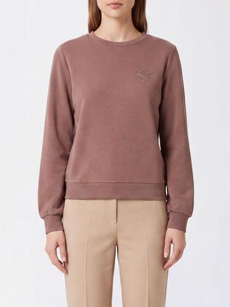 Liu Jo Lang&auml;rmeliges Sweatshirt mit Rundhalsausschnitt und Strass-Logo vorne