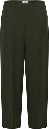 Soaked In Luxury Corinne Pantalon Large Court - Femme - Pantalons - Vert - Taille: 36 FR