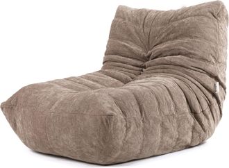 Icon Brand Enzo Bodenstuhl mit R&uuml;ckenlehne, Beige, Chenille Stoff, Bequemer Stuhl mit Schaumstofff&uuml;llung inklusive, Bodensofa, Wohnzimmerm&ouml;bel, Schlafzimmerstuhl