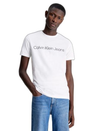 Calvin Klein Jeans Calvin Klein Herren T-Shirt Kurzarm Core Institutional Logo Slim Tee Rundhalsausschnitt, Weiß (Bright White), S