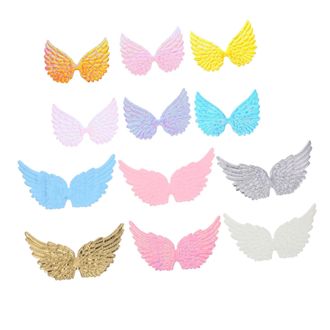 SOLUSTRE 24 Kleiner Fl&uuml;gelornamente Aus Weichem Stoff F&uuml;r Selbstgemacht Kost&uuml;me Und Rucksackdekoration Bunte N&auml;hzubeh&ouml;r Applikationen F&uuml;r Party Und Bastelproje