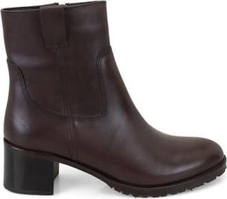 Desa Bottes de Neige en Cuir pour Femmes Talon Bloc de 5,5 cm, faciles &agrave; Enfiler, Respirantes | Brun - 40