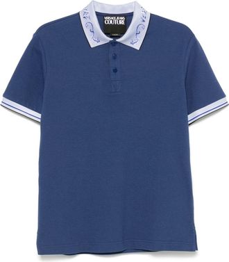 Versace Jeans Couture Poloshirt mit Logo-Kragen - Blau
