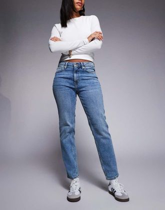 River Island Jean slim taille haute en denim fonc&eacute;-Bleu