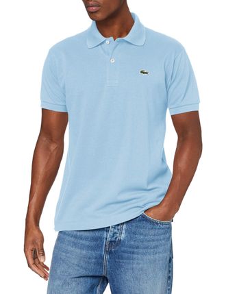 Lacoste Herren Polo-Shirt Kurzarm L1212, Männer Polo-Hemd,2 Knopf,Regular Fit,Blau,3