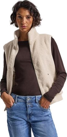 Street One Teddy-Weste mit Strickdetail soft fawn beige 46