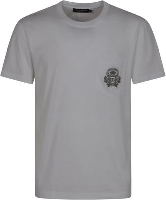 Dolce & Gabbana Homme, Tops, Blanc, Taille: XL T-Shirt