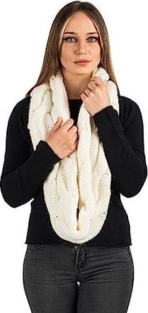 DALLE PIANE CASHMERE Echarpe tressée - Made in Italy - Femme, Couleur: Blanc, Taille unique