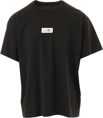 Maison Margiela Homme, Tops, Noir, Taille: L Numeric Cotton T-shirt