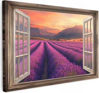 MuchoWow © Leinwandbild Klein 30x20 cm Mini Dekoration Wohnzimmer Bilder Pictures Wall Decoration Living Room Wohnungs Deko Moderne Bild Fensterblick - Lavende