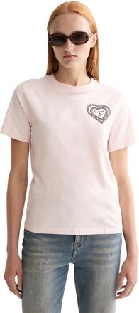 Scotch & Soda Damen Left Chest Artwork T-Shirt, Barely There U634, XL