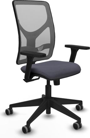 Piqueras y Crespo Stuhl aus Polycarbonat, graues Netzgewebe, mit 3D-Armlehnen, h&ouml;henverstellbare Lendenwirbelst&uuml;tze, ausgestattet mit 3 Positionen und Schneideschaum. M