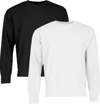 Fruit Of The Loom 2er-Pack Classic Set-in Sweat Sweatshirt Herren, Black + White, 3XL