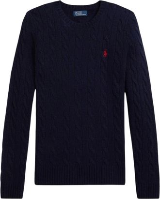 Polo Ralph Lauren Pull col rond en maille torsad&eacute;e - Femme - Pulls - Bleu - Taille: 36 FR