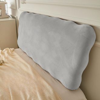 Generic Samtiger unregelm&auml;&szlig;ig dehnbarer Bettkopfteil Bezug Pl&uuml;sch Staubschutzbezug in Unifarbe gepolstert Kopfteil Bezug Schutzh&uuml;lle f&uuml;r Schlafzimmerdekoratio