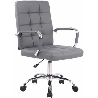 Clp Chaise de bureau de design moderne en cuir eco avec des roues de diff&eacute;rentes couleurs Couleur : Gris