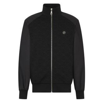 Philipp Plein Composed Tracksuit Jacket Monogram - - Sweatshirts & Hoodies - Herren - Schwarzk - XL