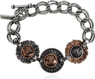 Versace Femme, Accessoires, Gris, Taille: ONE Size Coins Bracelet