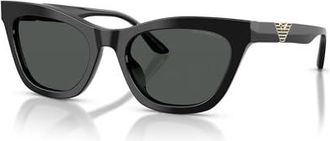 Emporio Armani EA4259U Lunettes de soleil universelles Noir brillant/gris fonc&eacute; 55 mm
