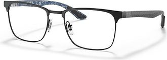 Ray-Ban Rb8421 Optics Schwarz Auf Blau Fassung Klar Glas Polarisiert 52-19