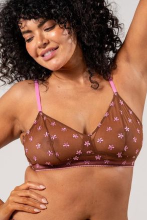 Understatement Damen vegan Bralettet Mesh Balconette Mocha/Candy Pink