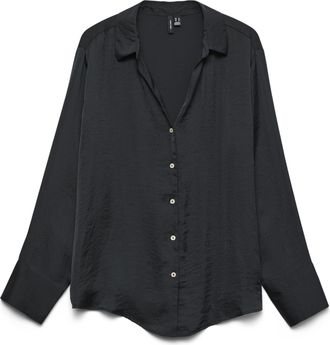 Vero Moda Damen Vmsommer Ls Shirt WVN Ga Noos, Black, X-Large