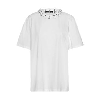 Rotate Oversized Ring T-Shirt mit Juwelenhals - - Tops - Damen - Wei&szlig; - M