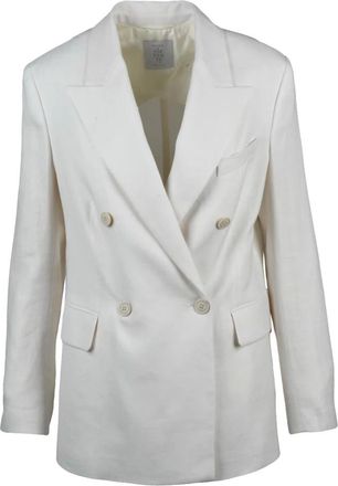 Eleventy Femme, Vestes, Blanc, Taille: 40 FR Doppiopetto Jacket