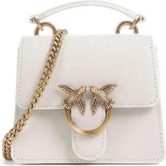 Pinko Love One Top Handle Micro Light Vitello Seta - - Bags - Damen - Wei&szlig; - ONE SIZE