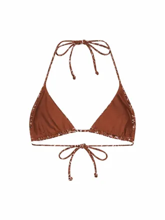 MC2 Saint Barth Womens Triangle Bikini Top Leah Brown Polyamide Swimwear Sea Clothing