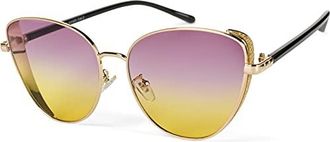 styleBREAKER Lunettes de soleil Cateye pour femmes avec élément scintillant, monture en métal, forme oeil de chat, look rétro 09020104, couleur:Monture or/Verre vi