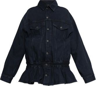 A Gold E Femme, Vestes, Bleu, Taille: 36 FR Veste en jean avec basque