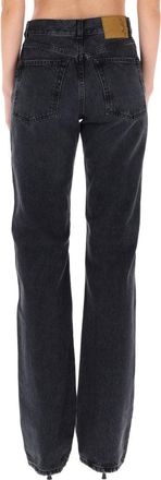 Haikure Leather & Cotton Blend Trousers - Black