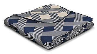 BIEDERLACK Biederlack Platz Rahmen Überwurf, Baumwolle Blend, blau, Single