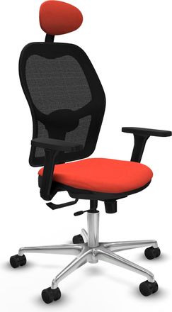 Piqueras y Crespo Ergonomischer Stuhl mit Kopfst&uuml;tze mit 3D-Armen, h&ouml;henverstellbarer Lendenwirbelst&uuml;tze und festem Kopfteil, ausgestattet mit Syncro/Traslack und injiz