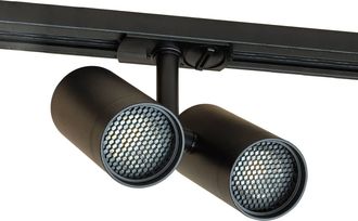 Lindby Stromschienenleuchte Linaro (Modern) in Schwarz aus Aluminium (2 flammig, GU10) - 1-Phasen Stromschiene Stromschienenstrahler Wohnzimmerleuchte