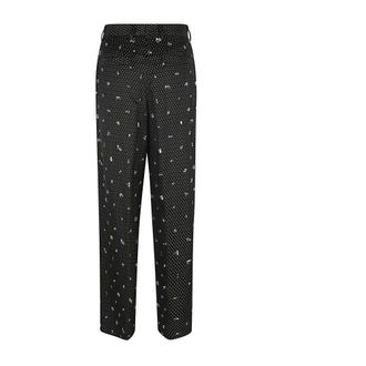 Dries Van Noten Femme, Pantalons, Noir, Taille: 30 FR Pantalon Large Orn&eacute;