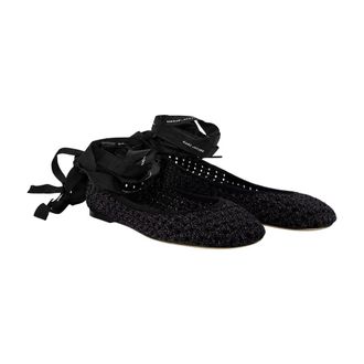 Marc Jacobs Logo Ribbon Ballerina Flat - Black