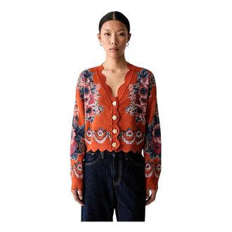 Farm Rio Farm Rio - Cardigan ouvert - Femme - Pulls - Orange - Taille: 42 FR